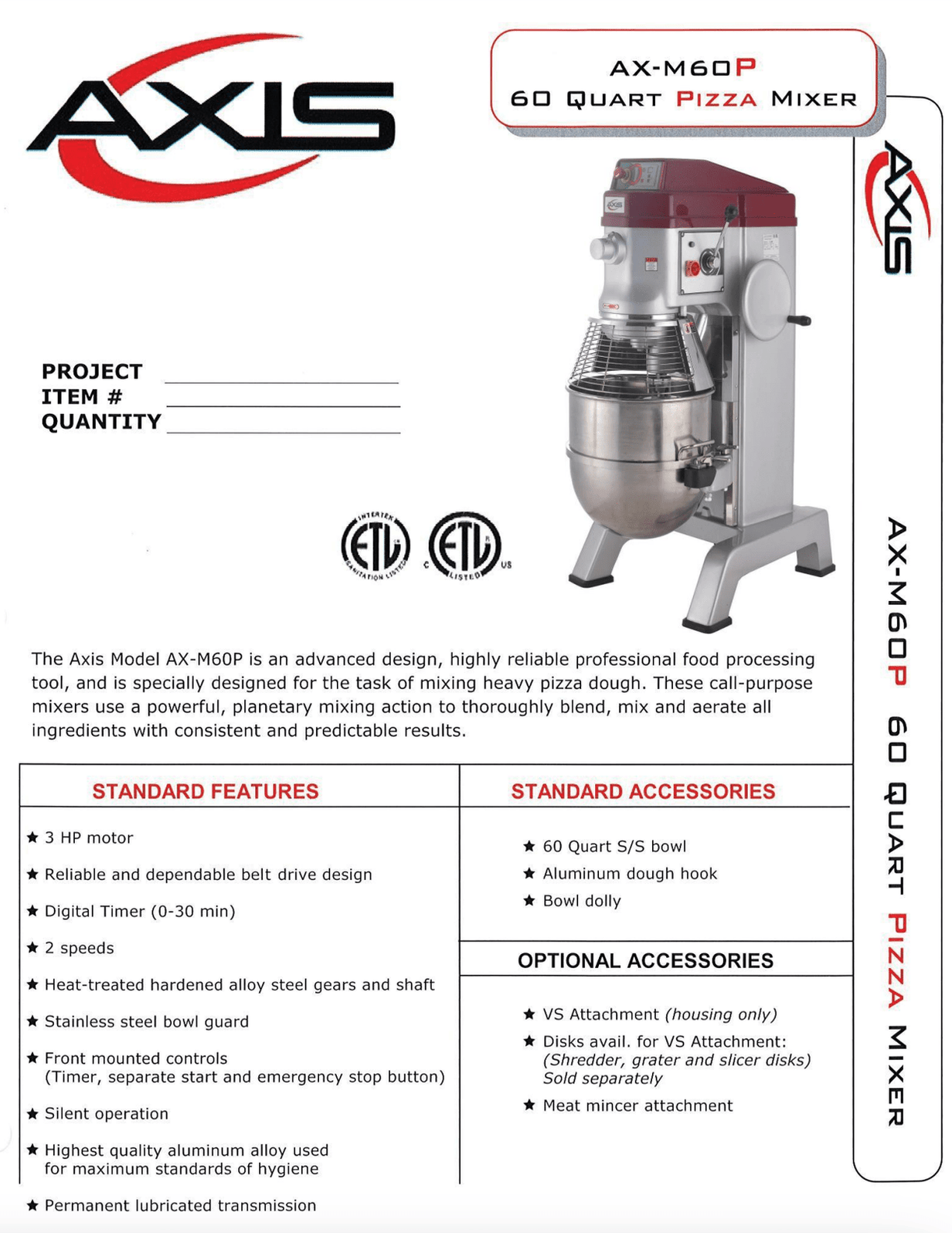 Axis Floor Planetary Mixer — The Restaurant Authority